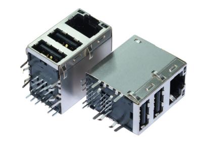 Chine Connecteur LPJU4281A64NL de RU2-1150HU13 RJ45 USB avec 10/100Mbps magnétique à vendre