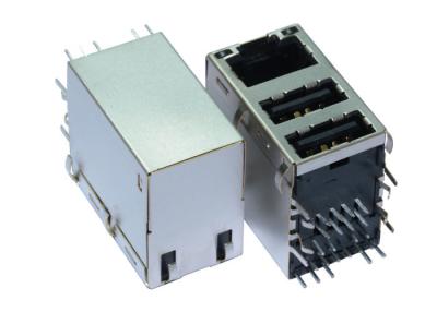 중국 자석 10/100Mbps를 가진 RU2-1150HU13 RJ45 USB 연결관 LPJU4281A64NL 판매용
