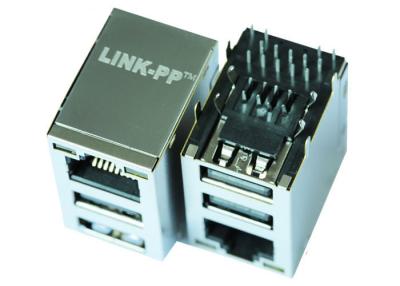 Chine Connecteur standard LPJU5278BONL Jack à angle droit du commutateur RJ45 USB de RU5-161A5FGF à vendre
