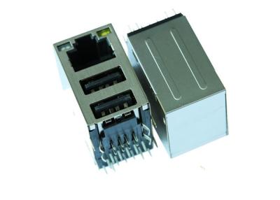 中国 RU1-1Q1A9WGF RJ45は磁気十字LPJU5201B26NL USBのコネクター1000BaseTの二倍になります 販売のため