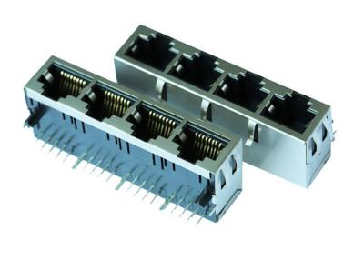 중국 ARJ14A-MFSC-MU2 1X4 10/100 LEDs ODM 없는 기본적인 다 항구 RJ45 모듈 마개 판매용