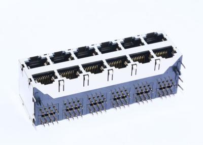 中国 1840921-1 2x6港のMagjack 12Port 1000の基盤- T Rj45によって保護されたLPJG67548CNL --を積み重ねました 販売のため