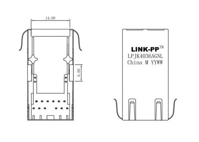 China Conector magnético RJ45 LPJK4036AGNL del gigabit del reemplazo 0826-1DX1-32-F en venta
