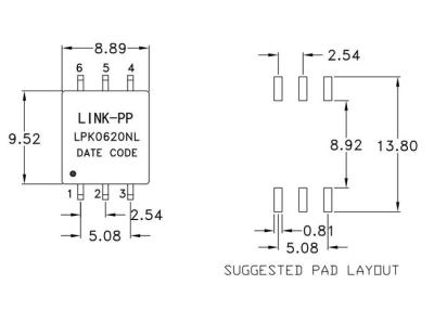 중국 10TB-20315KNL 토로이드 콜라이 구조 이더네트 자석 변압기 LPK0620NL 판매용