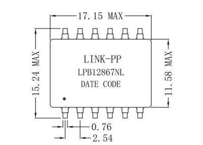 중국 57TB-1224HNL 12 핀 토로이드 통신 변압기 안녕 - 남비 1500Vrms LPB12867NL 판매용