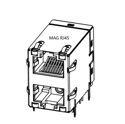 Cina 1-1840052-1 Magjacks impilati 2X1 Port Gigabit Shield con LED in vendita