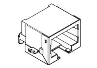 China Tab Down 615108150221R Shielded Modular Jack THR Mid-Mount for sale