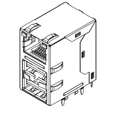 Cina 100BASE-T 1-1840026-1 RJ45 MagJack con doppia consegna rapida USB in vendita