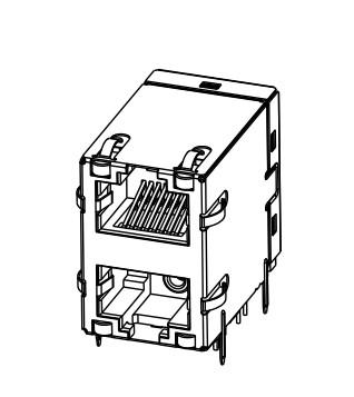 Cina 1-1840052-9 2X1 RJ45 Magjacks Modulo di connettore integrato con LED in vendita