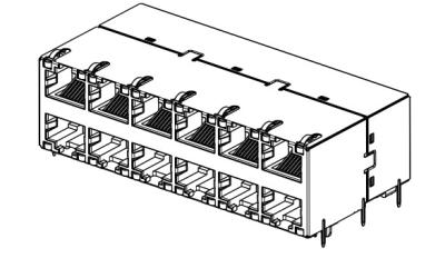 China 2x6 RJ45 MagJack 1-1840055-4 1000BASE-T Ethernet ICM Entrega rápida en venta