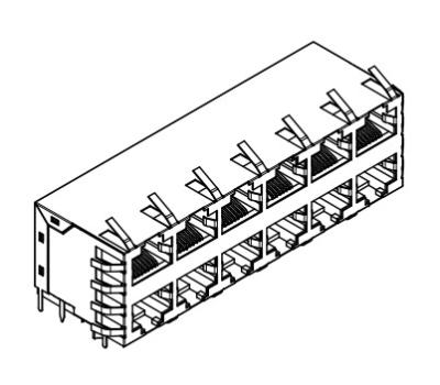 Chine 2x6 Jack modulaire blindé 615096243321 empilé avec doigt de panneau EMI à vendre
