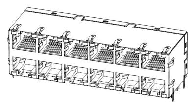 China 1-1840326-7 Conector RJ45 de 2x6 Gigabit con magnéticos y LED integrados en venta