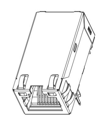 China 1-1840727-3 RJ45 Integrated Connector Module Single-Port 1000BASE-T for sale