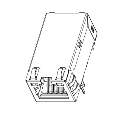 China 1-1840744-6 1000BASE-T Integrated RJ45 Connector With LED for sale
