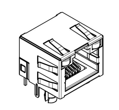 China THT Mounting 615008141321 CAT3 Modular Jacks 8P8C Tab Up for sale