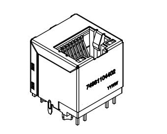 China THR 74981104402 1000 Base-T Vertical RJ45 Connector Industrial Grade for sale