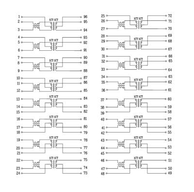 Cina HXB7602NL 10G Moduli Magnetici Quad Port PoE+ LAN Transformer in vendita