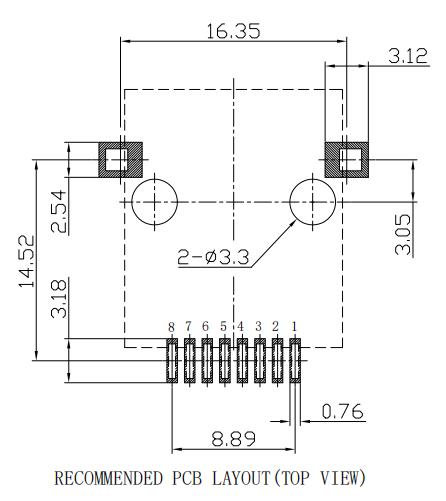 Quality LPJE8802-3C-M7NLR Shielded RJ45 8P8C Modular Jack Latch Down for sale