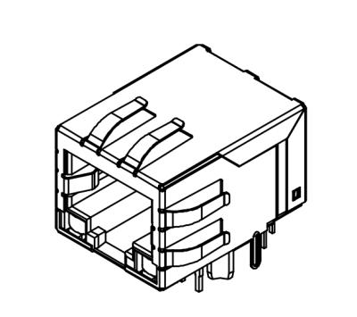 China TE 2-2301994-4 Industrial RJ45 MagJack Cat 5e Shielded Right-Angle for sale