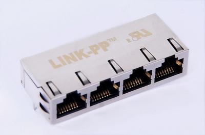 China Multi-Hafen RJ45 MagJack 1X4 1000BaseT keine LED mit Vorsprung unten 0813-1X4T-23-F zu verkaufen
