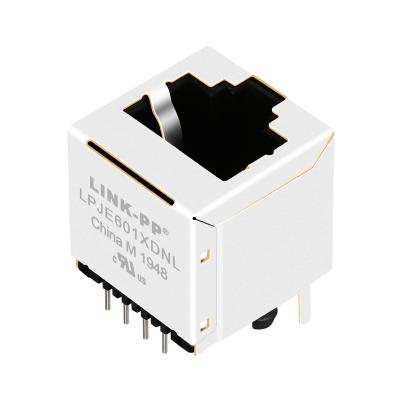 China LPJE601XDNL Cat 5e Top Entry RJ45 Modular Jack 16.4mm Height for sale