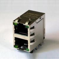 Quality LPJE106-3AWNL Shielded 2x1 RJ45 PCB Jack Double Deck Gang with LED for sale
