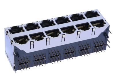 Cina ARJM26A1-805-NN-EW2 ha impilato i porti del connettore 16 di 2x6 RJ45 con 2.5G la base - T in vendita