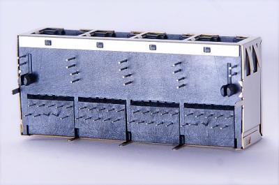 China 1 x 4 Hafen-rechtwinkliger multi Hafen mit NIEDRIGEM Magnetics 10/100/1000 RJ4035-06A zu verkaufen