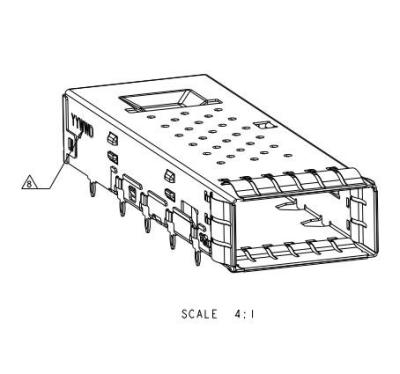 Cina Angolo retto tramite il connettore 2170703-5 della gabbia del foro QSFP28 in vendita