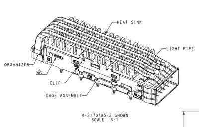 中国 穴2-2170705-6 ZQSFP+のおり3.1-3.5Vを通した出版物適合 販売のため
