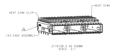 中国 2170738-3連動位置QSFP28のおり（1 x脱熱器コネクターとの3） 販売のため