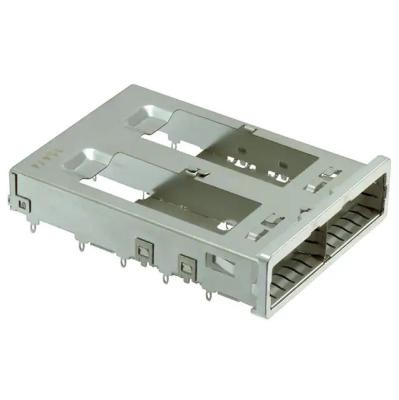 China 2227104-1 jaula de la posición QSFP28, agrupada (1 x 2) Prensa-ajuste del conector a través del agujero en venta