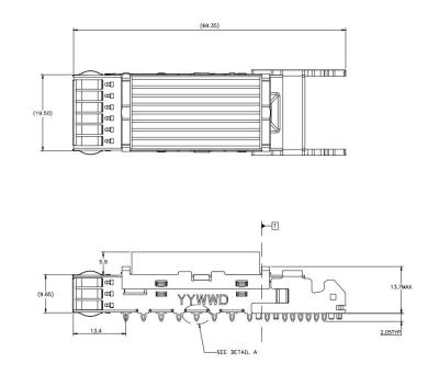 Китай Клетка положения QSFP DWDM EML 2366599-1 с соединителем теплоотвода продается