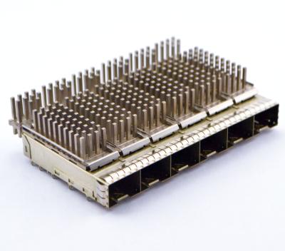 China 2170707-6 2170724-1 2170724-2 CONN QSFP28 CAGE 1X6 W/HSINK R/A for sale