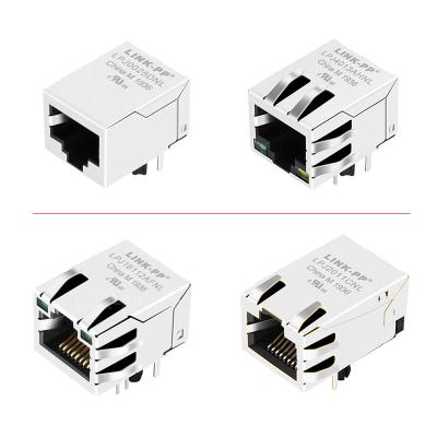 China Kreuz 1 x 1000 Mbit Ehternet LPJG4801Q27NL RJ45 modularer Jack zu verkaufen