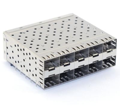 中国 2132403-5繊維光学のトランシーバーCONN SFP+ RCP W/CAGE 2X5 200PのRA 販売のため