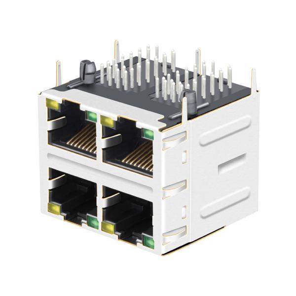 XRJD-S-22-8-8-4 China Single Port 2x2 Port Side Entry Pcb Jack Manufactures LPJE107-0AHNL