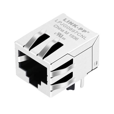 China SI-61024-F RJ45 modularer Jack integrierte 10/100/1000 Basis-t LPJG0897CNL zu verkaufen