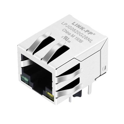 Китай 5-6605435-1 магнитный PIN RJ45 Jack 10 DECOUPLING СИД LPJG0820G28NL КОНДЕНСАТОРА продается