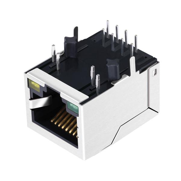 Quality LPJ0006BBNL 4 magnetic cores RJ45 Shielded Socket 10/100Mbps Ethernet for sale