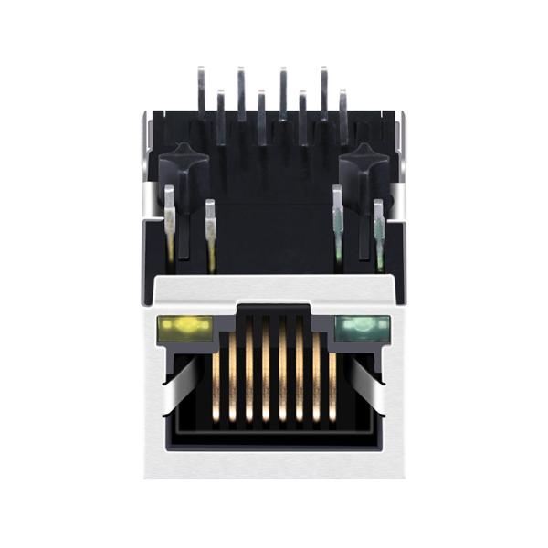 Quality LPJ0006BBNL 4 magnetic cores RJ45 Shielded Socket 10/100Mbps Ethernet for sale