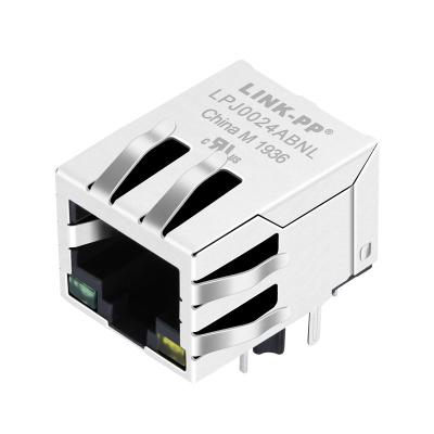 China LPJ0024ABNL enige Haven 10/100 van de de Vrouwelijke Schakelaarcontactdoos van basis-T RJ45 de Verbinding J0024D21B for sale