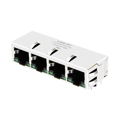 China conectores verdes de 4x10/100Mbps PulseJack JX80-0022NL/de LPJ46404AFNL LED Rj45 en venta