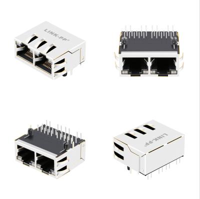 Китай Плата 1000 основания-T вверх по 1x2 порту Rj45 Джек с Magnetics 1840572-6 с СИД GY/GY продается