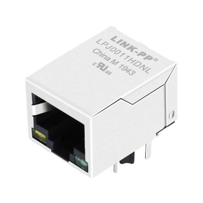 Китай HFJ11-2450E-S1L21RL нашивают вниз с 10/100 оснований-T RJ45 Джек соединители желтеют/зеленое СИД с Magnetics продается