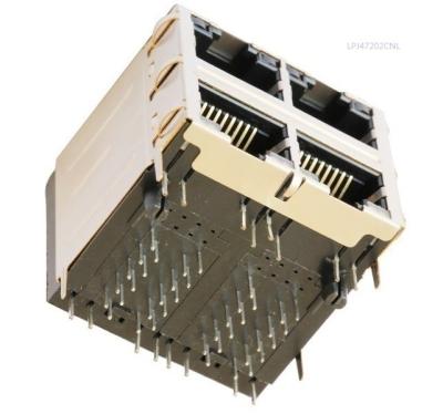 China J2042H3ANL Stacked RJ45 Jack 2x2 Port  Ethernet Switches LPJ47202CNL for sale