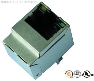 China 1840459-2 Vertical RJ45 Jack Gigabit Circuit With LED LPJD4709BENL Rugged Switch for sale