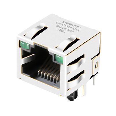 China 90° μορφωματική Jack ενεργός Ethernet ετικέττα ΣΥΝΔΈΣΕΩΝ PP LPJE101A65NL γωνίας RJ45 επάνω for sale