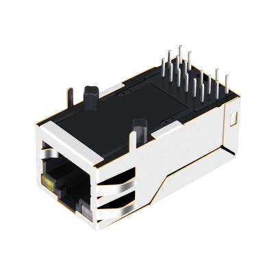 China 1-1840728-3 Gigabit RJ45 Magjack 1X1 através de Hole Tab Up com GO/Y LED à venda