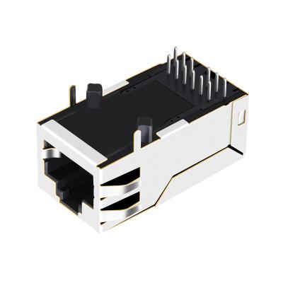 中国 導かれたタブのない0816-1X1T-M1-F 1000 BASE-T POE RJ45 Magjack穴を通して 販売のため
